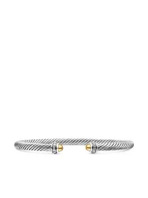 David Yurman 18kt Yellow Gold And Sterling Diamond Bracelet - Silver