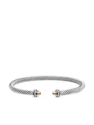 David Yurman 18kt Yellow Gold And Sterling Diamond Bracelet - Silver