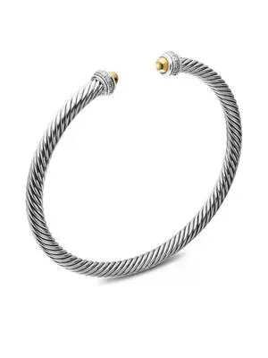 David Yurman 18kt Yellow Gold And Sterling Diamond Bracelet - Silver