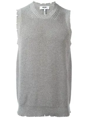 MSGM Distressed Sleeveless Jumper