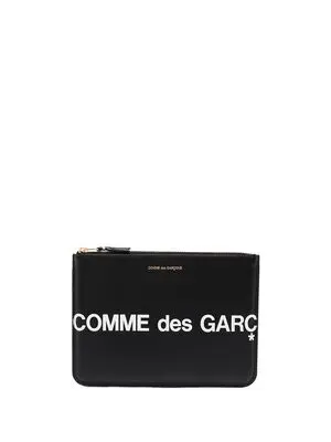 Comme Des Garçons Logo-print Leather Pouch - Black