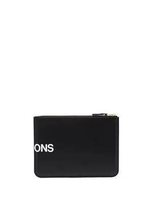 Comme Des Garçons Huge Logo Leather Pouch - Black
