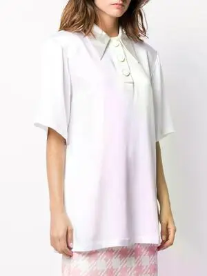 ROWEN ROSE Silk Pointed Collar Shirt