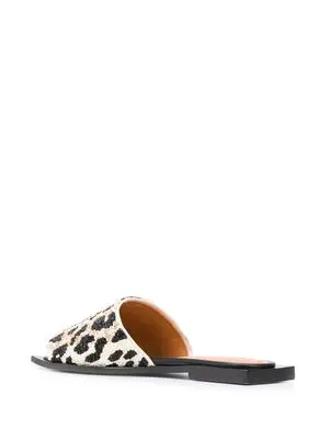 GANNI - Leopard-print Beaded Sandals