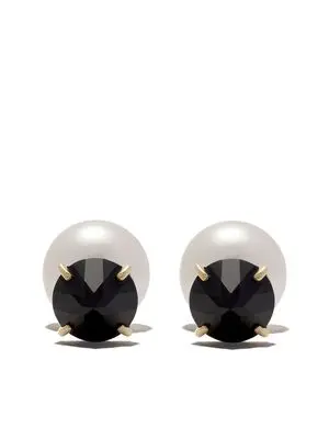 TASAKI 18kt Akoya Pearl And Black Spinel Earrings - Gold