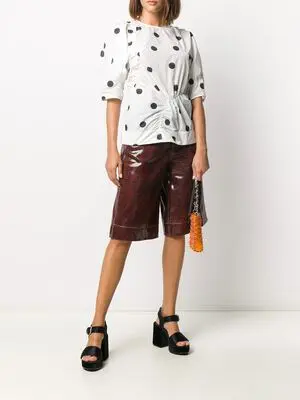 GANNI Polka Dot Gathered Blouse