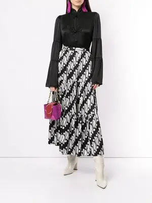 Andrew Gn Geometric Flared Maxi Skirt