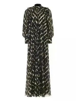 Alberta Ferretti Crosshatch Maxi Dress