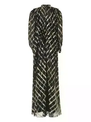 Alberta Ferretti Crosshatch Maxi Dress