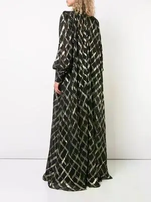 Alberta Ferretti Crosshatch Maxi Dress
