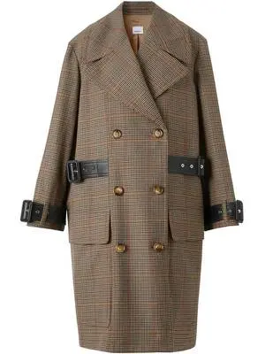 Burberry Houndstooth Check Wool Double-breasted Coat