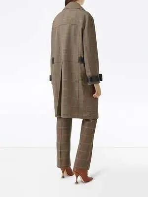 Burberry Houndstooth Check Wool Double-breasted Coat