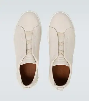 Zegna Triple Stitch Leather Sneakers