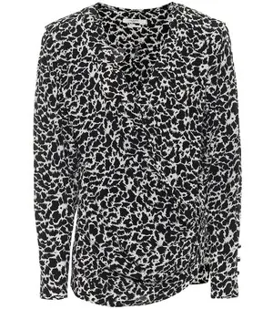 MARANT ETOILE Floral Wrap Blouse - Black