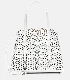 Alaïa Le Mina 25 Vienne Wave Leather Tote Bag - White