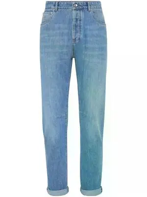 Brunello Cucinelli Stonewashed Straight-leg Jeans - Blue