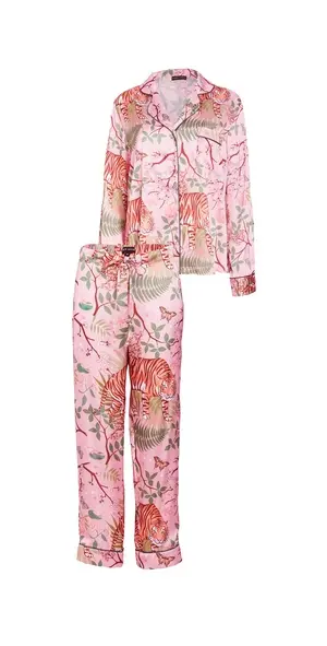 KAREN MABON Tiger Blossom Pajama Set - Orange