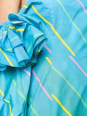 ROTATE BY BIRGER CHRISTENSEN Bethany Striped-print Mini Dress - Blue
