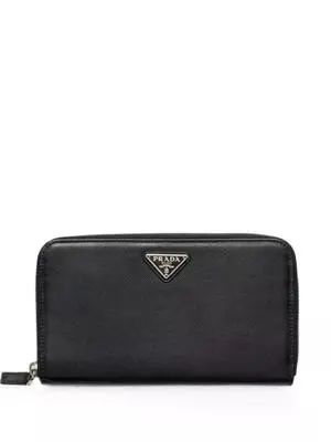 Prada Large Saffiano Leather Wallet - Black