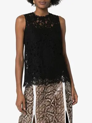 Dolce & Gabbana Cordonetto Lace Tank Top - Black