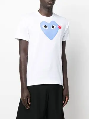 Play Comme Des Garcon Heart Print T-shirt - White