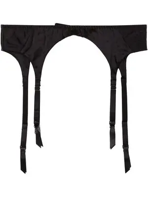 Fleur Du Mal Topstitch Garter Belt - Black