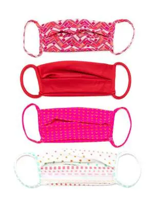 AMIR SLAMA Geometric Print Face Masks - Pink