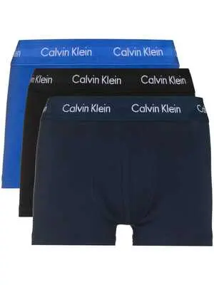Calvin Klein Set Of Three Logo-print Boxer Briefs - Blue