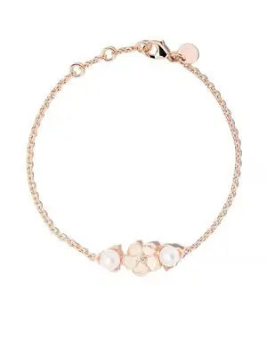 SHAUN LEANE Cherry Blossom Diamond And Pearl Bracelet - Gold