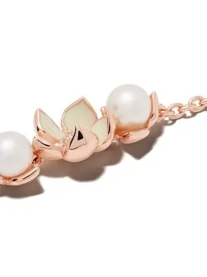 SHAUN LEANE Cherry Blossom Diamond And Pearl Bracelet - Rose Gold Vermeil