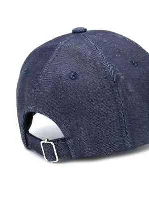 A.p.c. Embroidered Logo Denim Cap - Blue