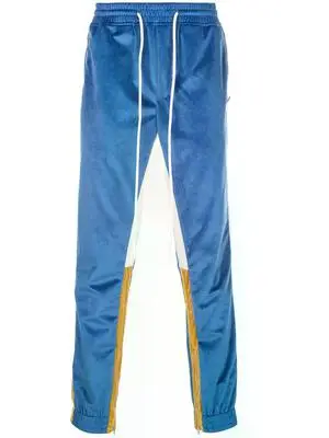GOD'S MASTERFUL CHILDREN Velvet Tapered Trousers - Blue/yellow