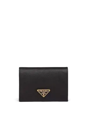 Prada Saffiano Logo Wallet - Black
