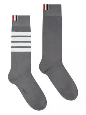 Thom Browne Grosgrain-loop Tab Socks - Grey