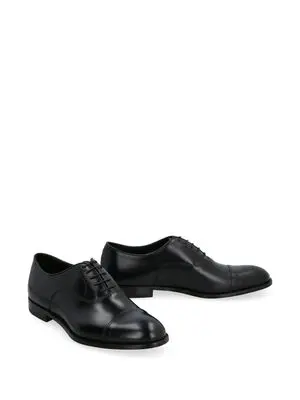DOUCAL'S Leather Oxford Shoes - Black
