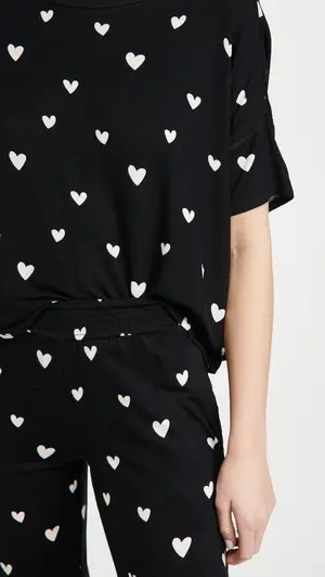 Honeydew Intimates Sun Lover Lounge Set - Black Hearts