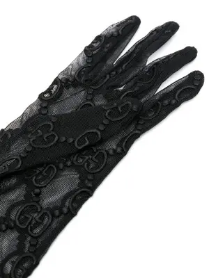 Gucci Gg-embroidered Tulle Gloves