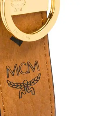 Mcm Monogram-print Keyring - Brown