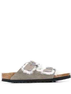 BIRKENSTOCK Arizona Shearling Sandals - Grey