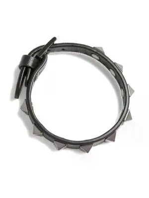 Valentino Garavani Rockstud Leather Bracelet - Black