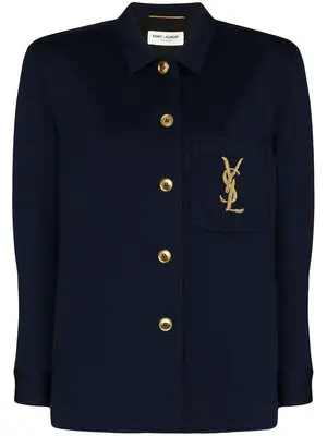 Saint Laurent Logo Overshirt Jersey Jacket