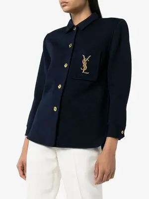 Saint Laurent Logo Overshirt Jersey Jacket