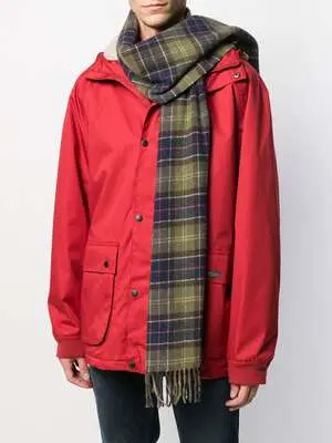 Barbour Tartan Knitted Scarf - Green
