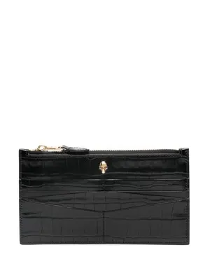 Alexander McQueen Skull-stud Cardholder - Black