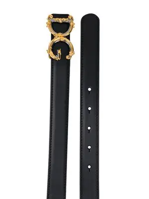 Dolce & Gabbana Dg Baroque Leather Belt - Black