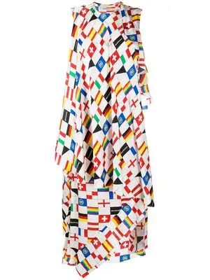 Balenciaga Printed Silk Midi Dress