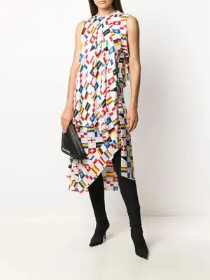 Balenciaga Printed Silk Midi Dress