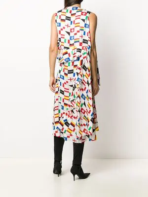 Balenciaga Printed Silk Midi Dress