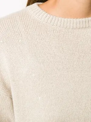 Brunello Cucinelli Sequin Details Jumper - Neutrals