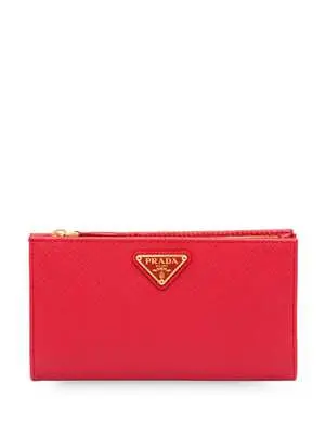 Prada Saffiano Bi-fold Wallet - Red